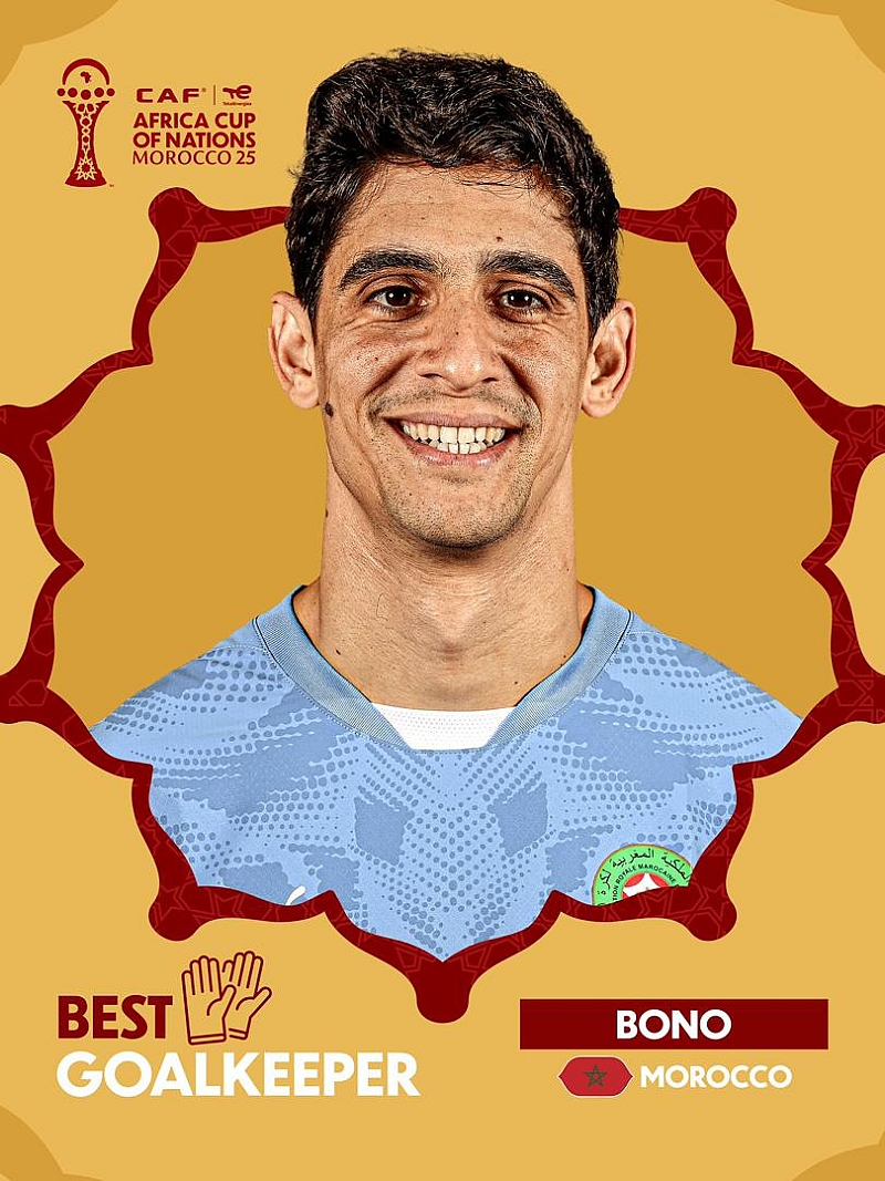 2025 AFCON: Yassine Bono crowned Best Goalkeeper of the Tournament