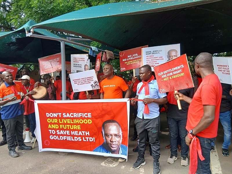 Former Bogoso-Prestea Mine workers picket Lands Ministry, demand ...