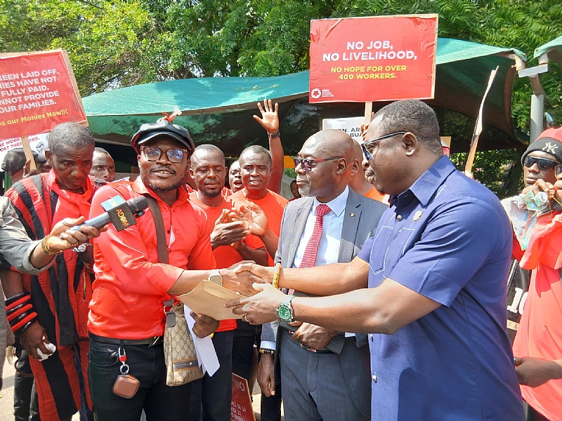 Former Bogoso-Prestea Mine workers picket Lands Ministry, demand ...