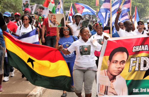 Ghanaians March For Fidel Castro!