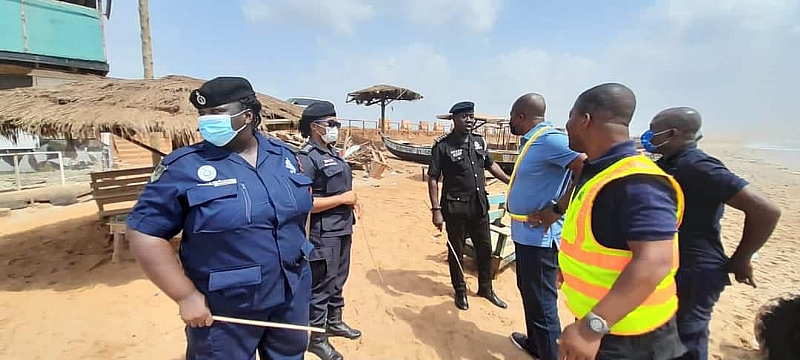 TMA security taskforce chase revelers at Shakumono Beach