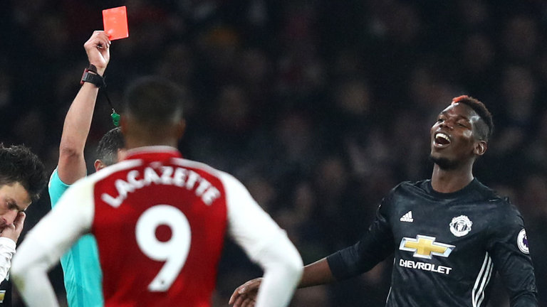 Man Utd's Paul Pogba To Serve Three-Game Ban After Red Card Vs Arsenal