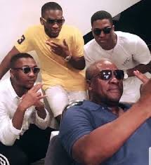 Mahama And His Three Sons Displaying Their 'Kupe' Swag
