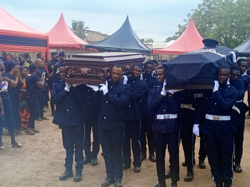 Police officer who died in fire with family laid to rest