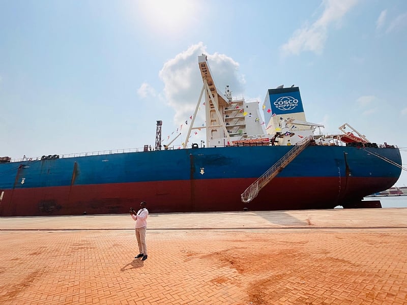Largest bulk carrier vessel docks at Takoradi Port