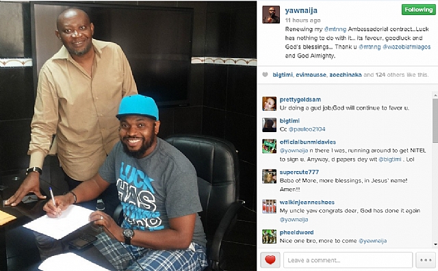 Wazobia FM OAP’s Yaw and Nedu Renew MTN Endorsement Deal [PHOTOS]