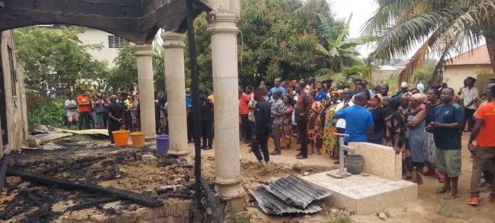 A/R: Three persons dead after fire guts building at Abuakwa