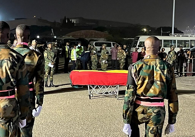 Christian Atsu's mortal body arrives in Ghana for burial [PHOTOS]