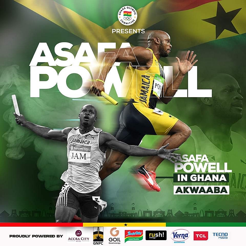 Asafa Powell arrives in Ghana from Jamaica today