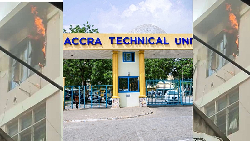Fire guts Accra Technical University’s SRC complex, destroys campus radio station