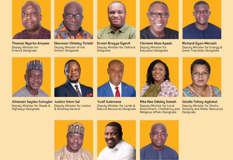 Check full list of Mahama’s 13 deputy ministerial nominees as Apaak, Suhuyini, Brogya Genfi make ...