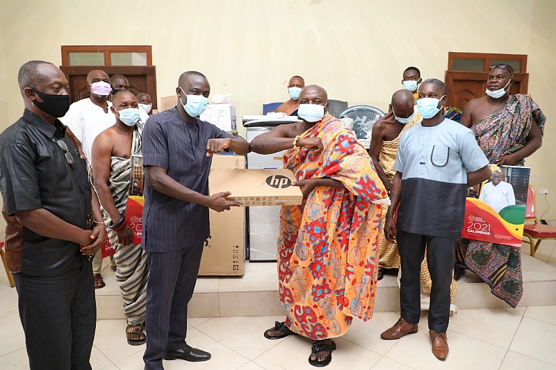 Eugene Arhin Donates Items to Awutu and Senya Beraku Traditional Councils