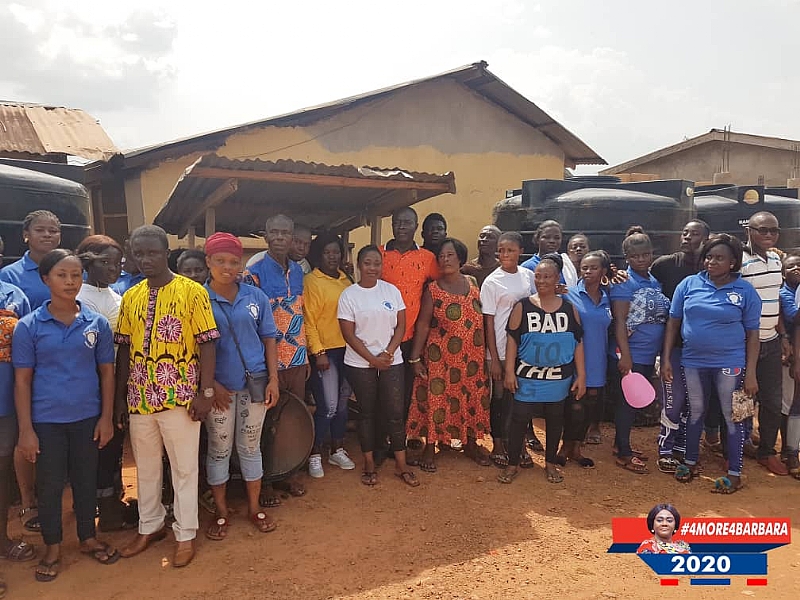Barbara Oteng-Gyasi Donates Rambo 500 Poly Tanks To Bompieso Community