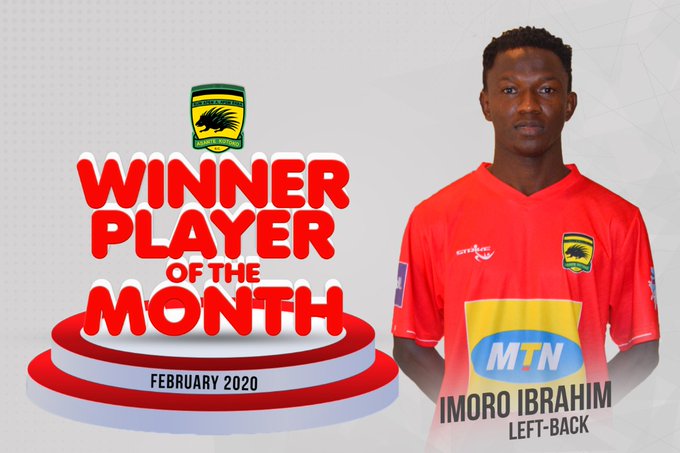 Defender Imoro Ibrahim Adjudged Kotoko Player Of The Month For February
