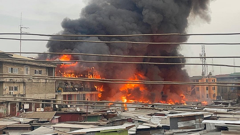 Breaking News: Devastating fire razes Kumasi Adum-Central Market