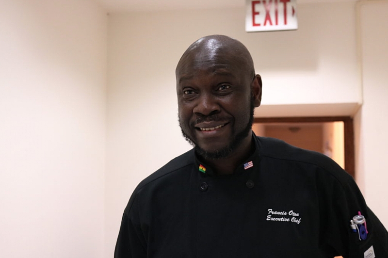 Chef Francis Otoo serving special jollof at Embassy Chef Challenge 2019