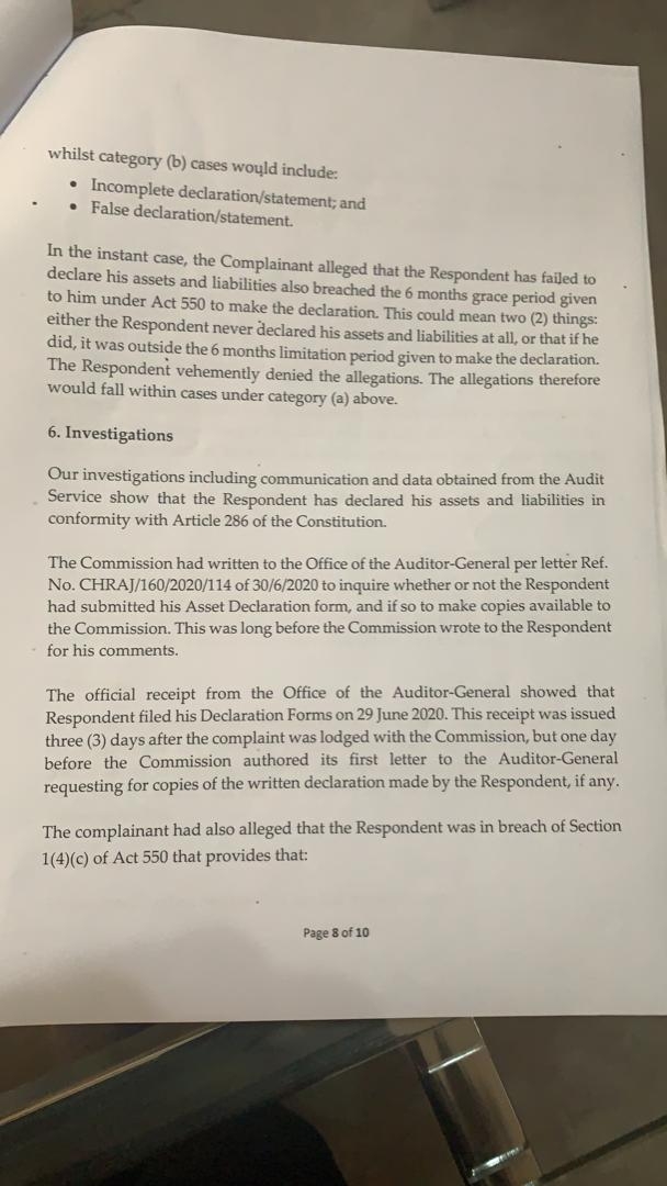 Assets declaration: CHRAJ dismisses ASEPA's claim, clears Justice Pwamang