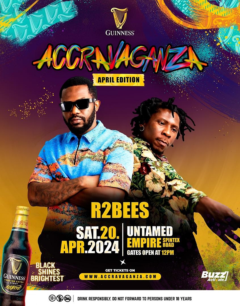R2Bees to headline Guinness Accravaganza's 3rd edition April 20
