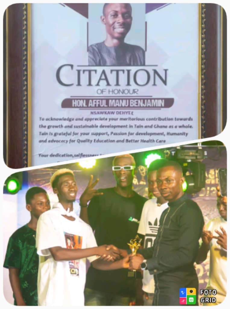 NPP parliamentary aspirant for Tain Afful Manu Benjamin grabs award