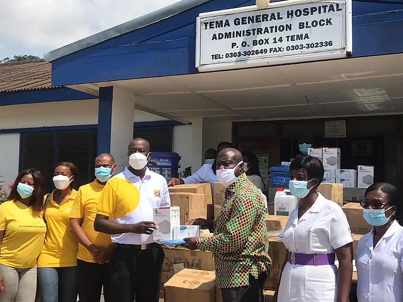 MTN donate PPEs to Tema General Hospital