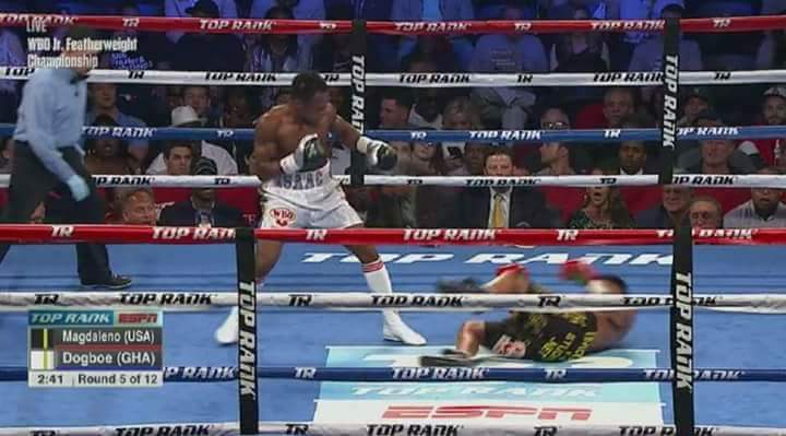 VIDEO... Watch How Isaac Dogboe Knockdown Jessie Magdaleno