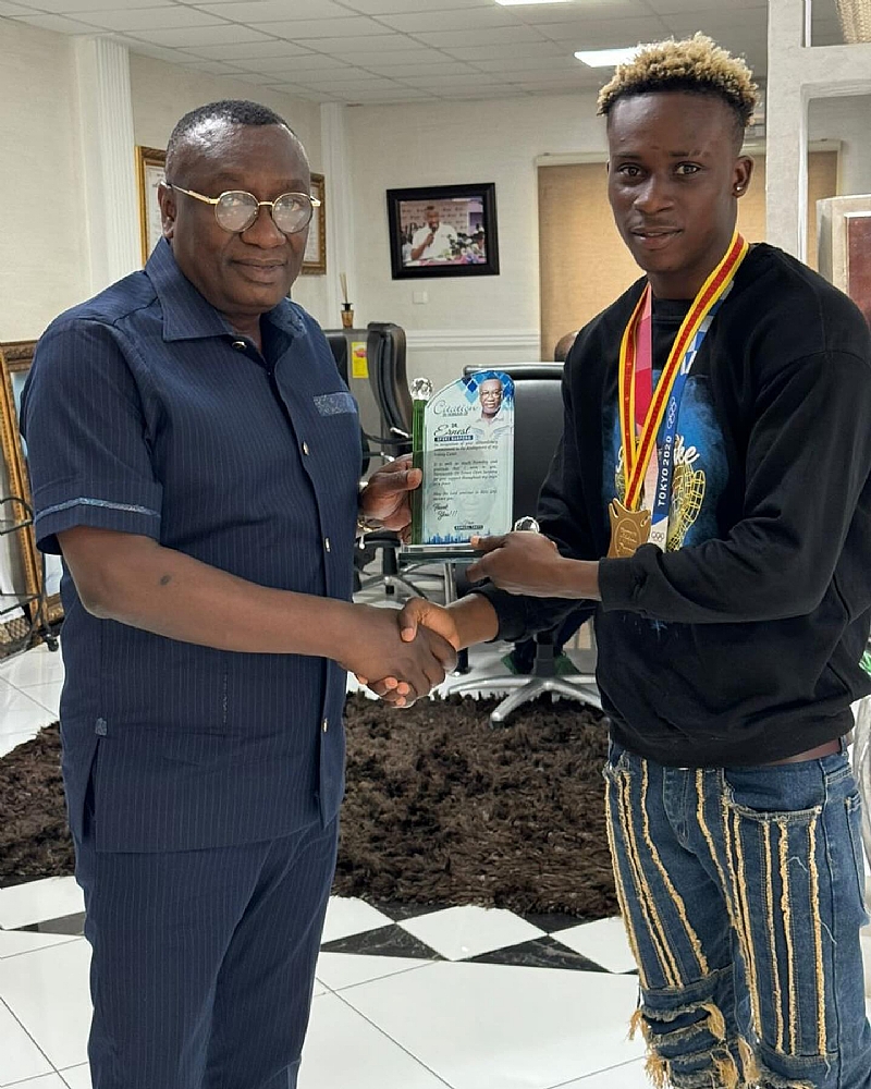 Samuel Takyi takes 13th African Games medal to Dr. Ernest Ofori Sarpong