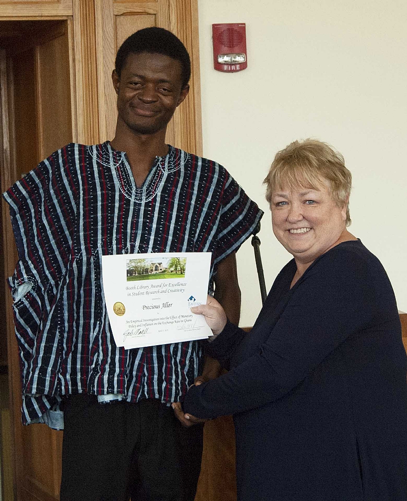 Allor honored for student research at EIU