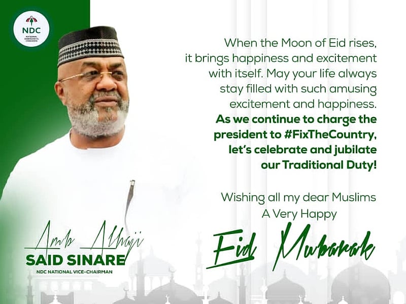 It's hard to celebrate Eid-Ul-Ftr under this 'Sakora' government — NDC ...