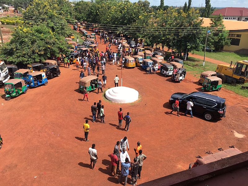 Pragya Riders Demonstrate In Techiman Over Arrest Of Colleagues