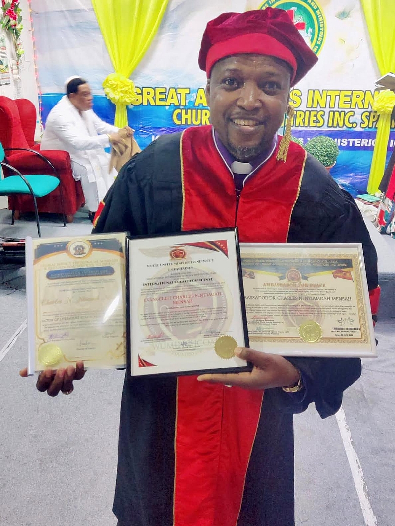 US Based Media Mogul and evangelist Charles Nimmo Ntiamoah receives 3 ...