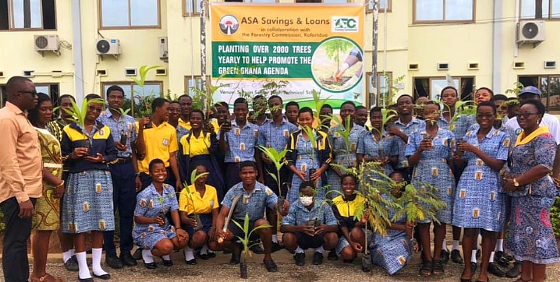 ASA Savings and Loans takes tree planting to Suhum Technical School