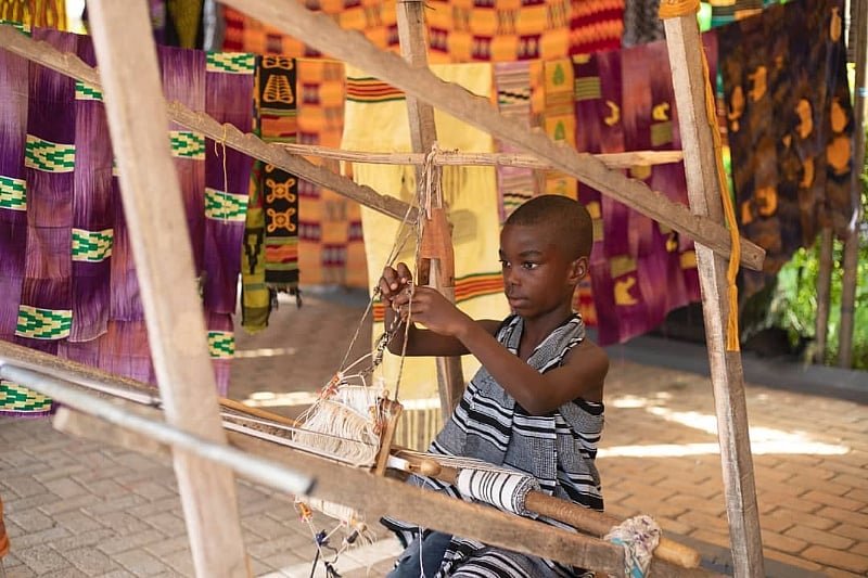 “Nkyene Nkamfo ne ho” exhibition held at forecourt of Bonwire Kente ...