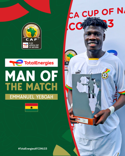 2023 U-23 AFCON: Emmanuel Yeboah named MoTM after netting twice and ...