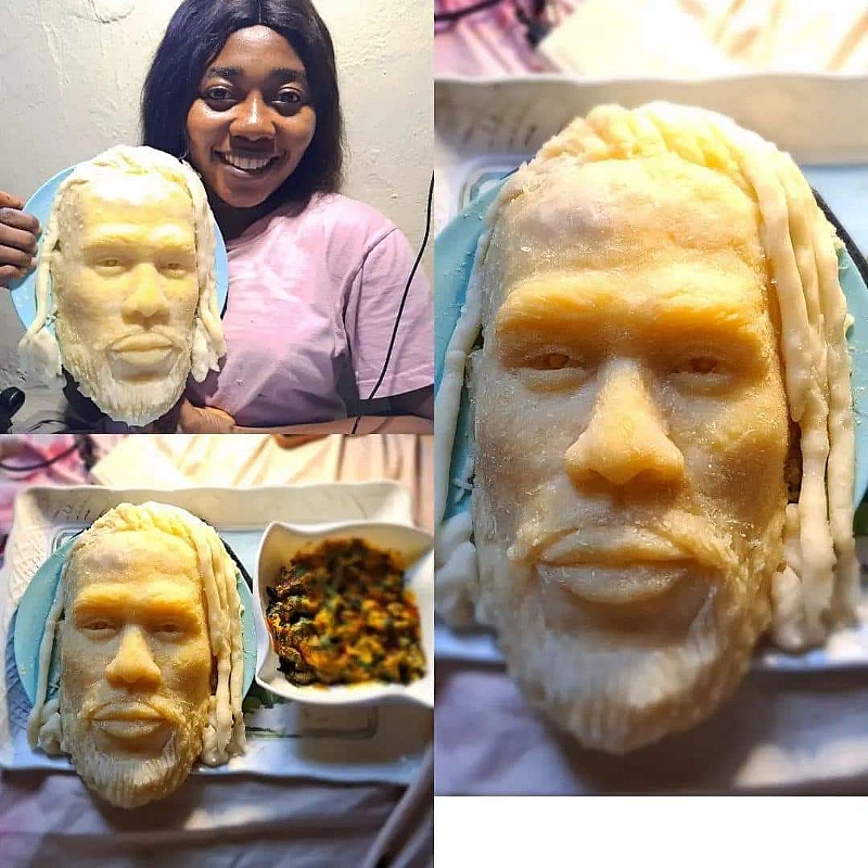 Nigerian Artist's mind-blowing Eba portrait of Burna Boy goes viral