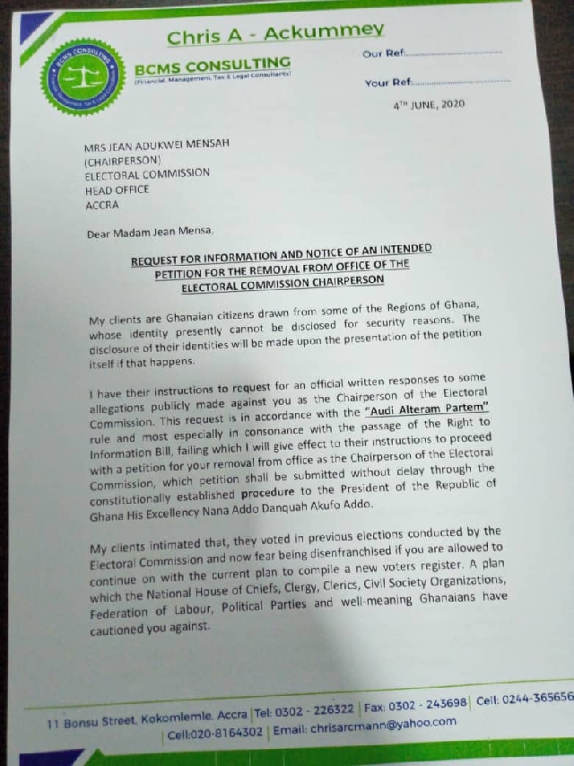 Some 'Ghosts' On Course To Remove Jean Mensa From Office