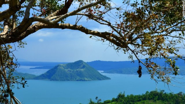 In the Philippines, a volcano on an island within a lake within an island