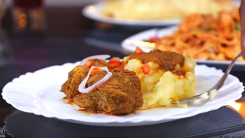 Recipe; Mashed Potato With Chicken Palm Nut