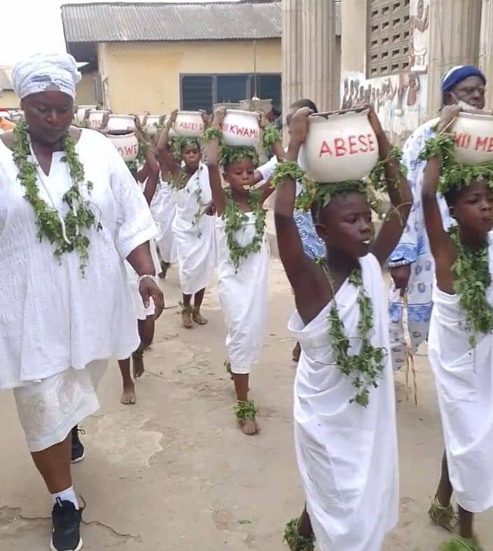 Abese La Adonten Division performs sacred water fetching rites