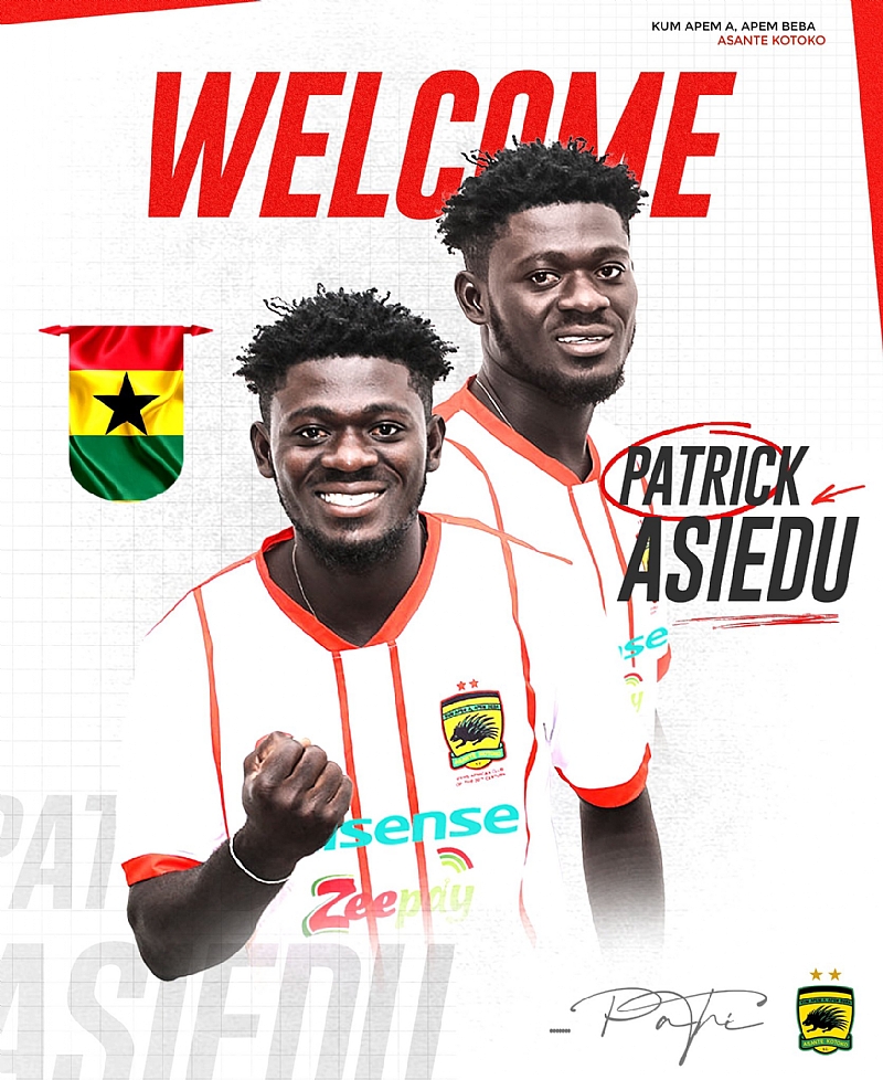 CONFIRMED: Asante Kotoko announce Patrick Asiedu’s signing until 2027