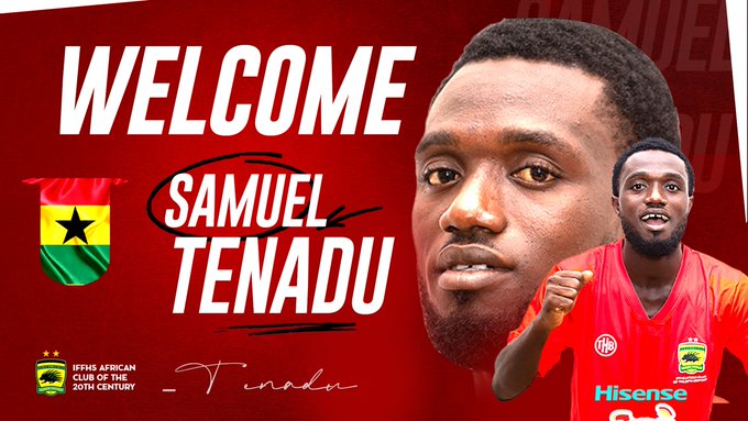 Midfielder Samuel Tenadu joins Asante Kotoko on a three-year deal