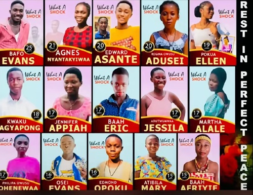 Asante-Akyem Obogu holds mass burial for 16 youth killed in highway crash