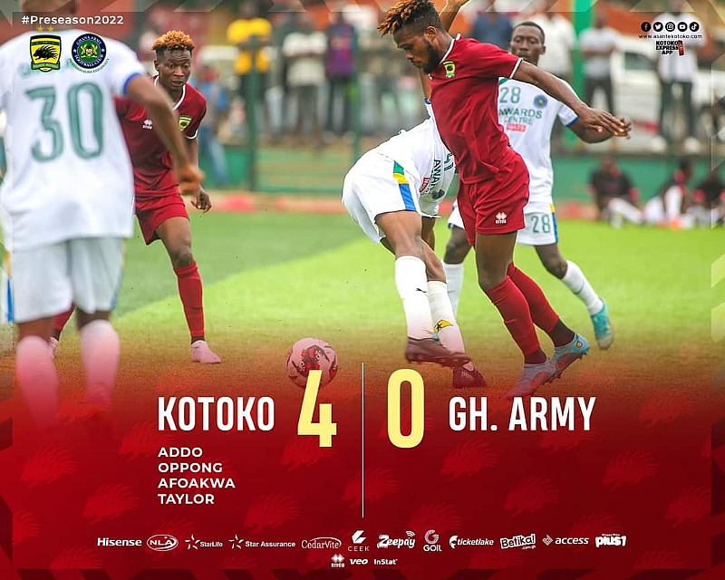 Watch highlights: Asante Kotoko 4-0 Ghana Army FC