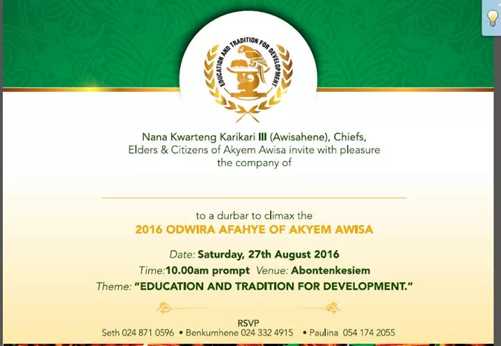 Akyem Awisa Set To Celebrate Odwira Festival