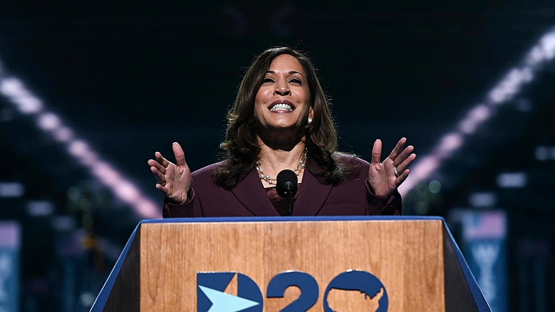 Vice-presidential candidate Kamala Harris bolsters Biden's Democratic bid