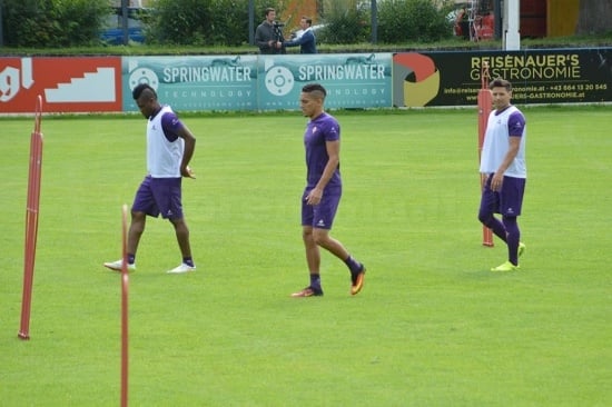 Midfielder Amidu Salifu training with Fiorentina in Austria