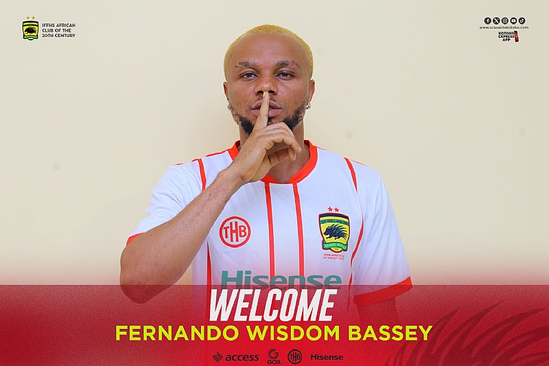 OFFICIAL: Asante Kotoko confirm signing of Nigerian midfielder Fernando Wisdom Bassey