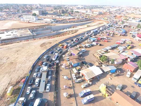 Tema Motorway Interchange Half-Way Complete