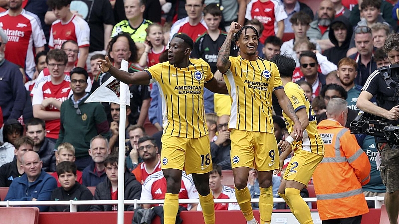 PL: Rice sent off as Arsenal held to draw by Brighton