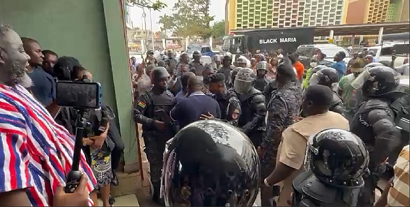 NPP storm court during Abronye’s appearance