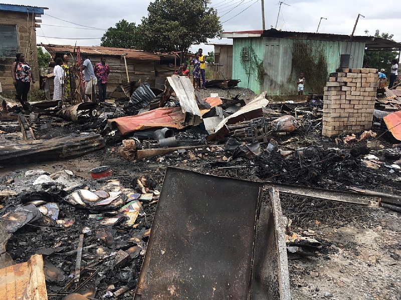 Four people burnt to ashes in fire outbreak at Kpone Kokompe